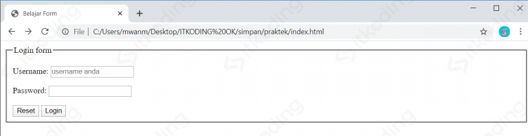 Cara Membuat Form di HTML : Fungsi Tag form, input