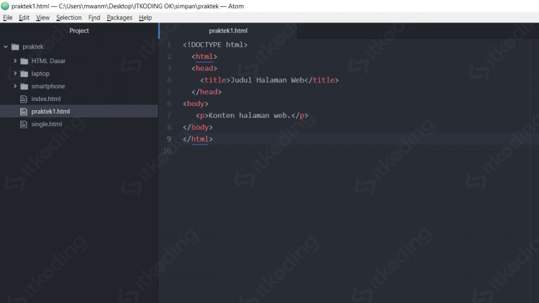 Cara Membuat Struktur Dasar HTML Beserta Penjelasannya