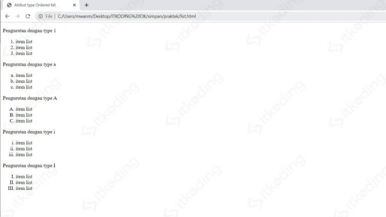 Cara Membuat List pada HTML : Fungsi Tag ol, ul, li