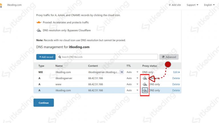 Menghubungkan Domain ke server Dengan DNS Hosting Cloudflare