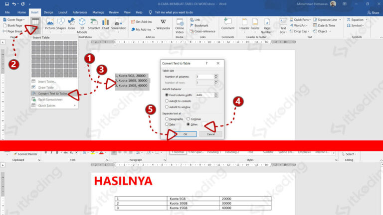 Cara Membuat Tabel di Word Lengkap Untuk Pemula
