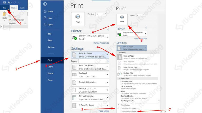 Mencetak / Print Bolak-Balik di MS Word Seperti Buku