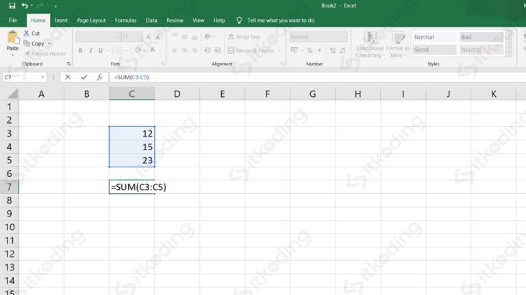 Pengenalan Formula (Rumus) dan Fungsi di Microsoft Excel
