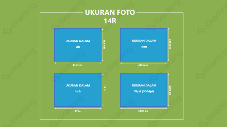Ukuran Foto 14R (cm, mm, inci, pixel)