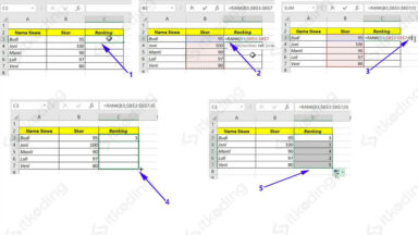 Rumus Rank Excel (Membuat Ranking di Excel & Contohnya)