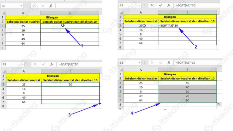 Rumus Akar Kuadrat di Excel (Cara Menghitung Akar & Contoh) Rumus Akar Kuadrat di Excel (Cara Menghitung Akar & Contoh)