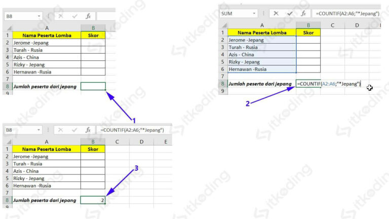 Rumus COUNTIF Excel (Cara Menggunakan & Contoh Fungsi COUNTIF)