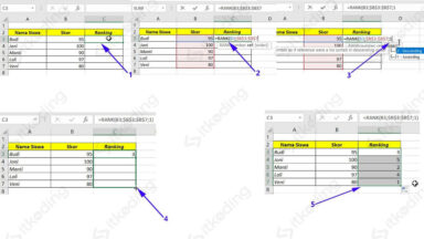 Rumus Rank Excel (Membuat Ranking di Excel & Contohnya)
