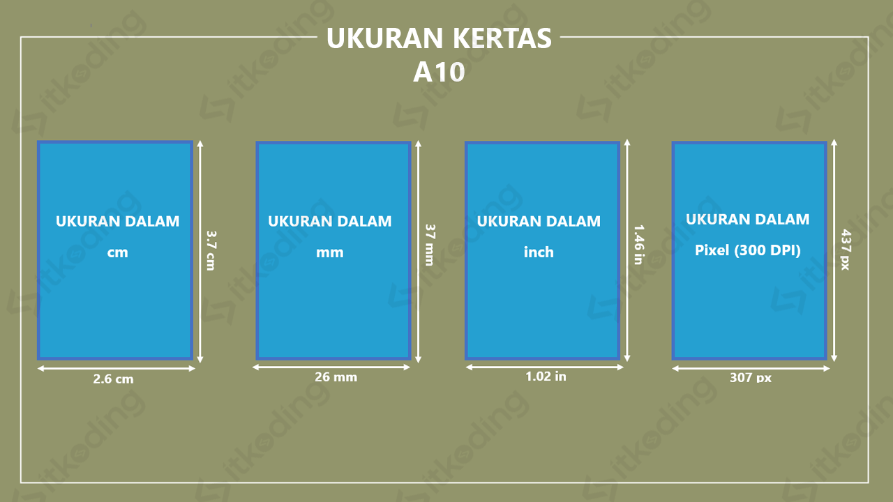 Ukuran Kertas A10 cm Mm Inci Dan Pixel 