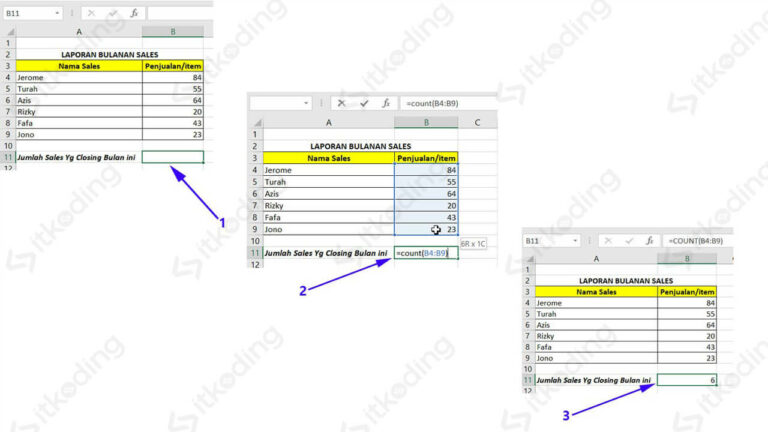 Rumus Count Excel (Cara & Contoh Fungsi Count pada Excel)