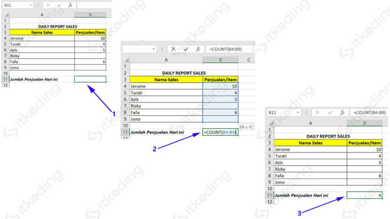 Rumus Count Excel (Cara & Contoh Fungsi Count pada Excel)