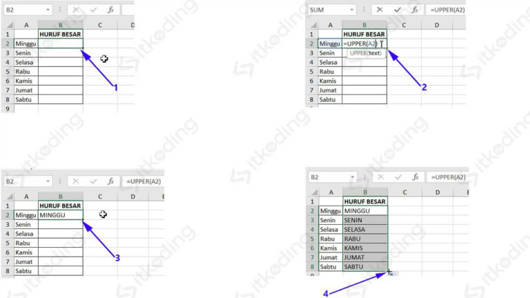 Fungsi UPPER & LOWER pada Excel (Cara Menggunakan dan Contohnya)