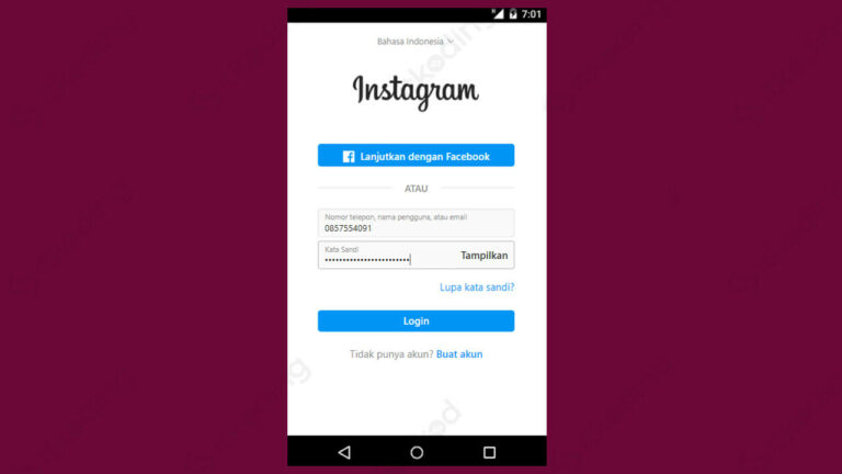 Cara Login (Masuk) Instagram dari HP dan laptop