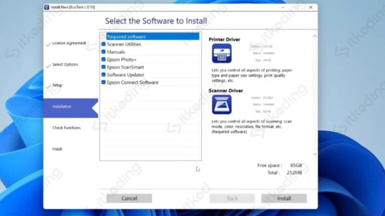 Driver Printer & Scanner Epson L3210 - Download dan Cara Install