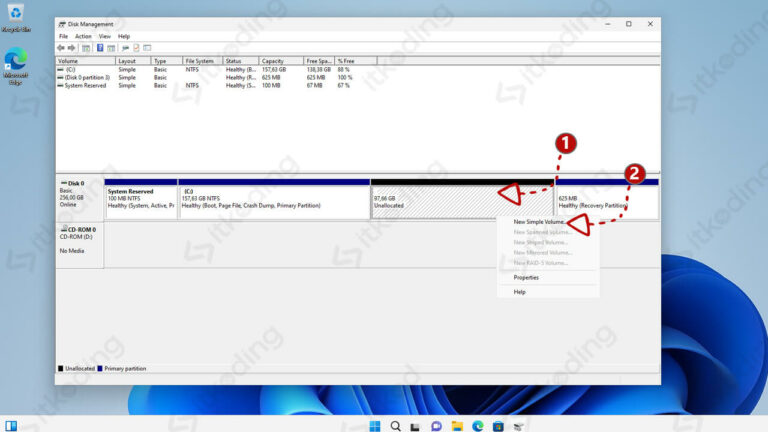 Cara Membagi & Membuat Partisi Hardisk / SSD Windows 11