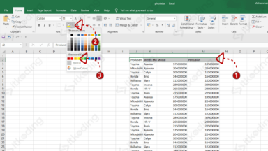 2 Cara Memberi Warna pada Tabel Excel Manual & Otomatis