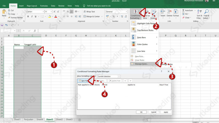 Cara Membuat Border pada Tabel Manual & Otomatis di Excel