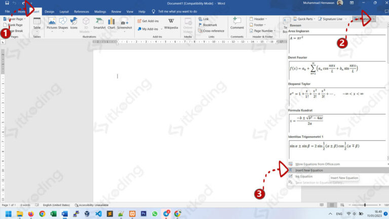 Cara Mudah Membuat Rumus di Word Lengkap Cara Mudah Membuat Rumus di Word Lengkap