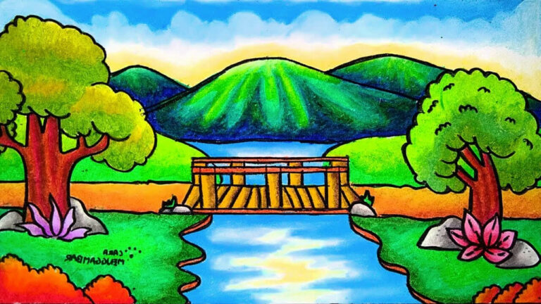 30 Sketsa Gambar Pemandangan Alam yang Simple Mudah Ditiru