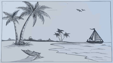 30 Sketsa Gambar Pemandangan Alam yang Simple Mudah Ditiru