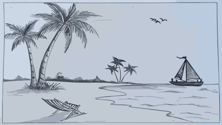 30 Sketsa Gambar Pemandangan Alam Yang Simple Mudah Ditiru