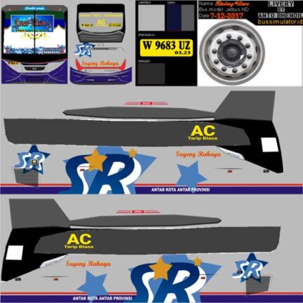 13 Livery Bussid Sugeng Rahayu HD, SHD Lengkap dan Keren