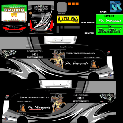25 Livery BUSSID Yudistira HD Jernih dan Keren