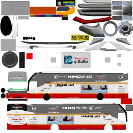 12 Livery Bussid Harapan Jaya HD, SHD, JB3 Keren Lengkap