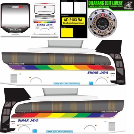 16 Livery Bussid Sinar Jaya HD, SHD dan XHD Lengkap