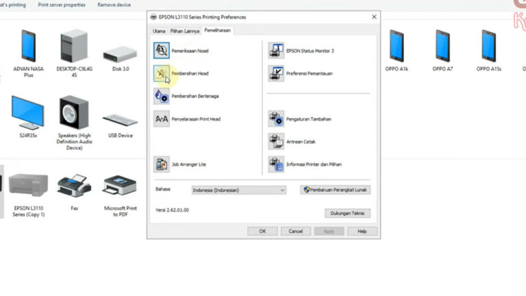 Cara Cleaning Printer Epson L3110 Untuk Membersihkan Head