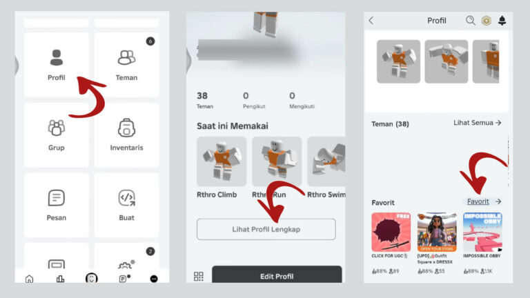 Cara Melihat Item Favorit di Roblox HP dan Laptop